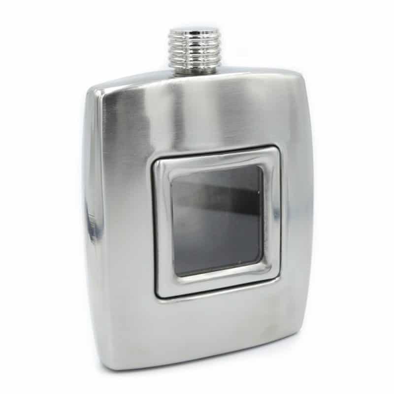 Glass Window 6oz Hip Flask - Glass Hip Flask